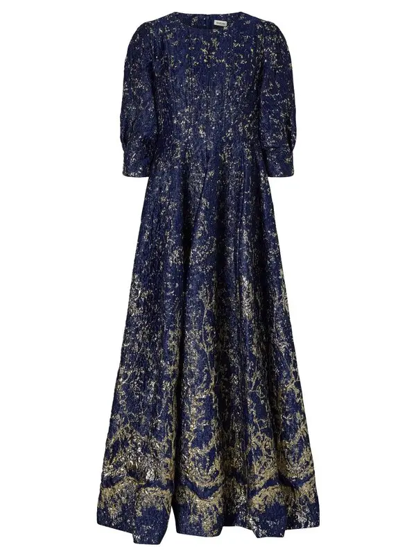 Simkhai Claravelle Floral-jacquard Gown - Blue