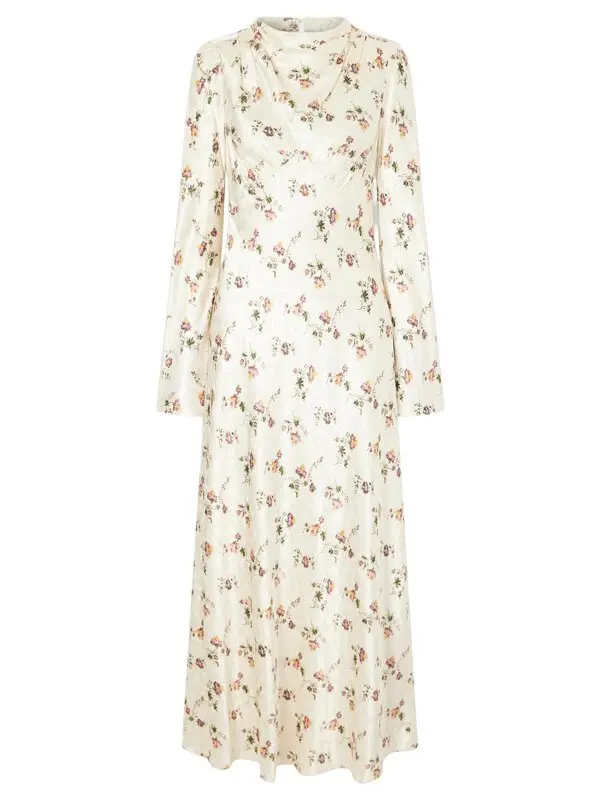 DÔEN Floral-printed Satin Maxi Dress - Multi