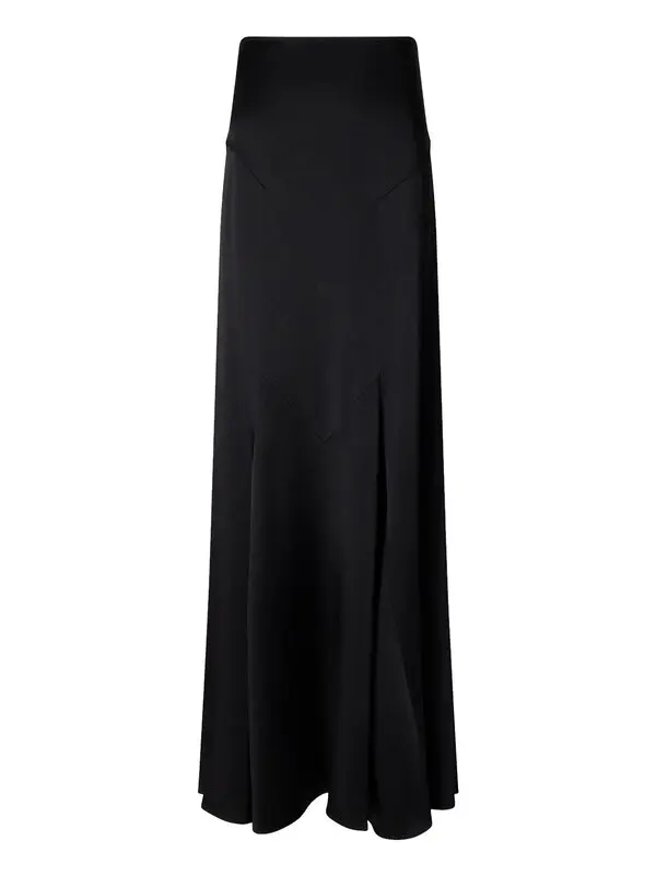 Stella McCartney Paneled Satin Maxi Skirt - Black