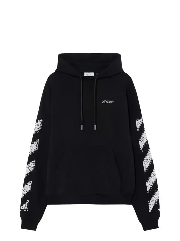 Off-White Pixel Diagonal Hoodie - Black
