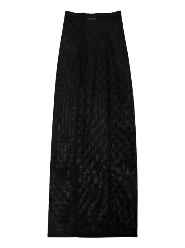 MARINE SERRE Moon-print Mesh Maxi Skirt - Black