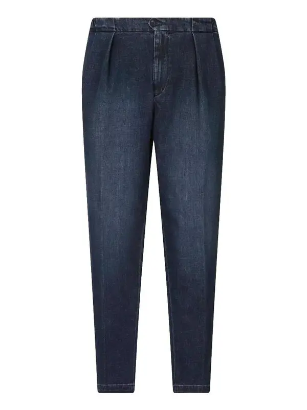 BRIGLIA 1949 Portobello Pleated Jeans - Blue