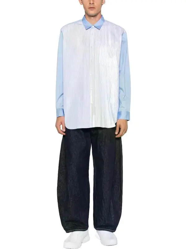 Comme Des Garçons Vertical-stripe Panelled Shirt - White