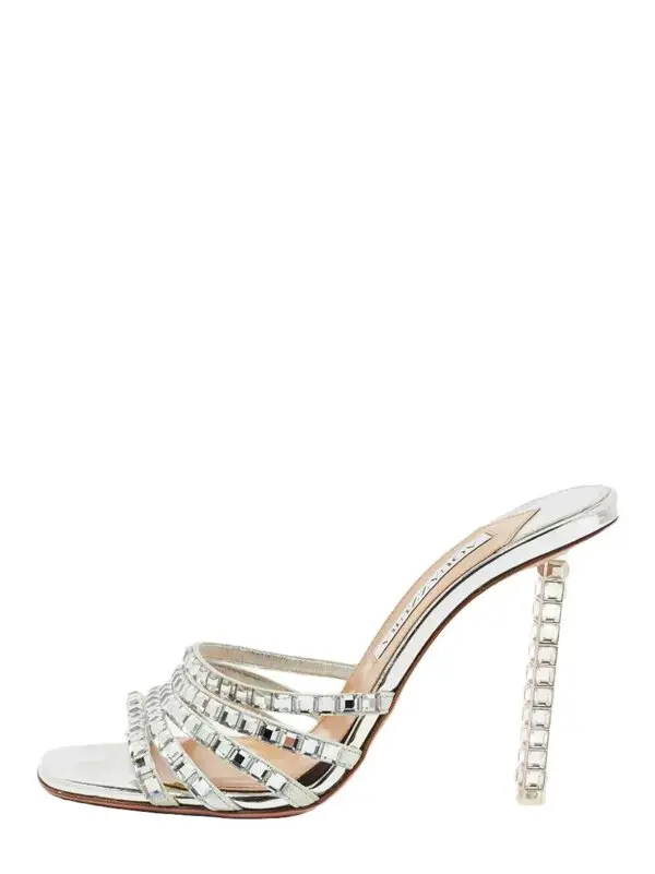 AQUAZZURA Rock Chic Patent-leather Sandals - Silver
