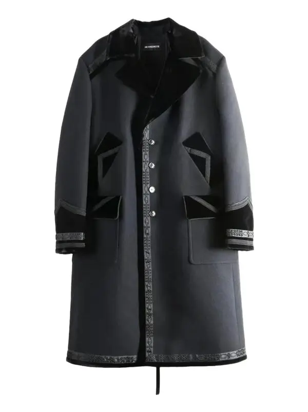 ANN DEMEULEMEESTER Havtor Velvet-trimmed Embroidered Coat - Black