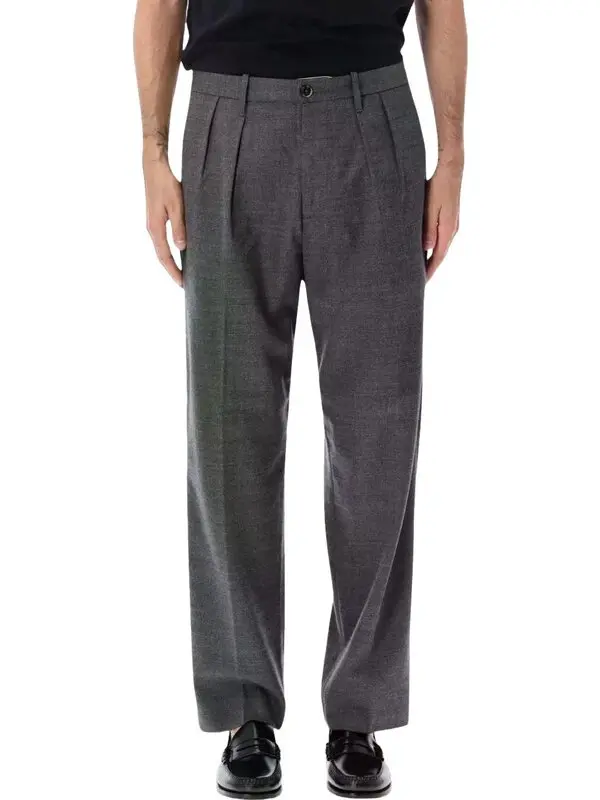 NINE:INTHE:MORNING Pleated Straight-leg Trousers - Grey