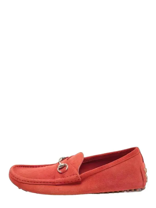 Gucci Horsebit Suede Loafers - Red