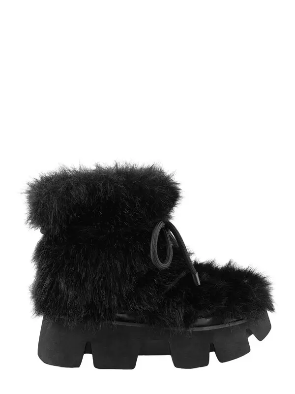 United Nude Stomper Fur Boot - Black