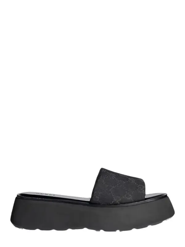 Gucci Flatform Slide Sandals - Black