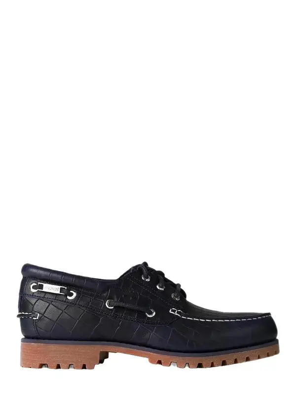 Timberland X Jacquemus Crocodile-effect Boat Shoes - Blue