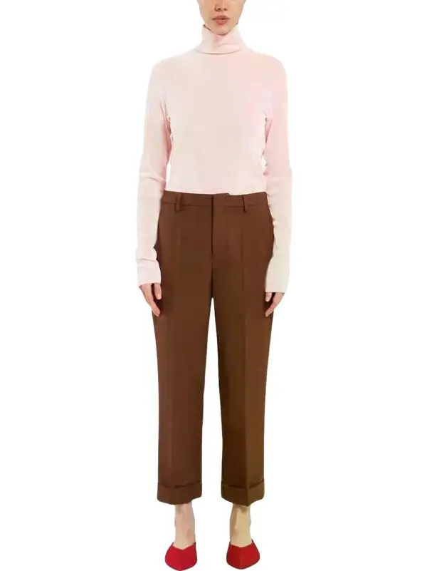 TELA Roll-neck Long-sleeve Sweater - Pink