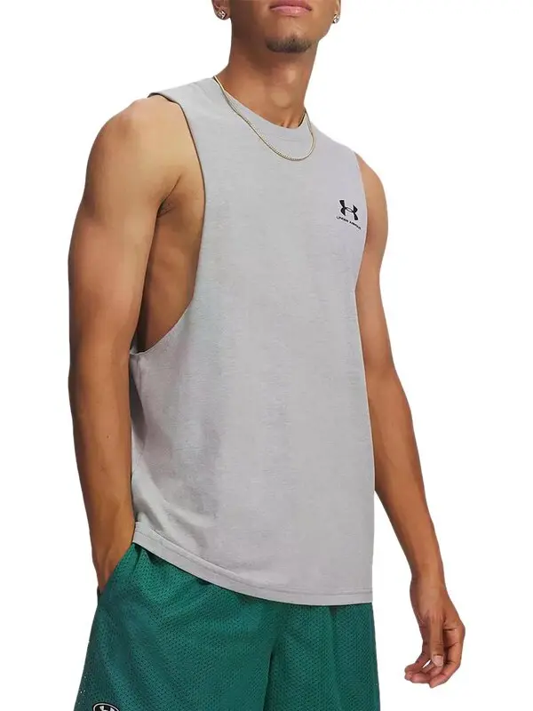 Under Armour Logo-print Cut-off Tank Top - Grey