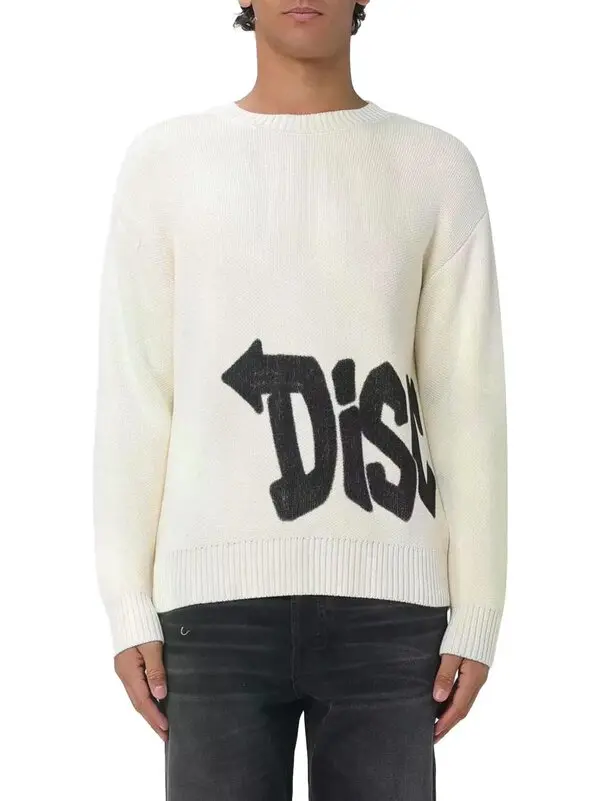 DISCLAIMER Logo-print Drop-shoulder Sweater - Neutrals
