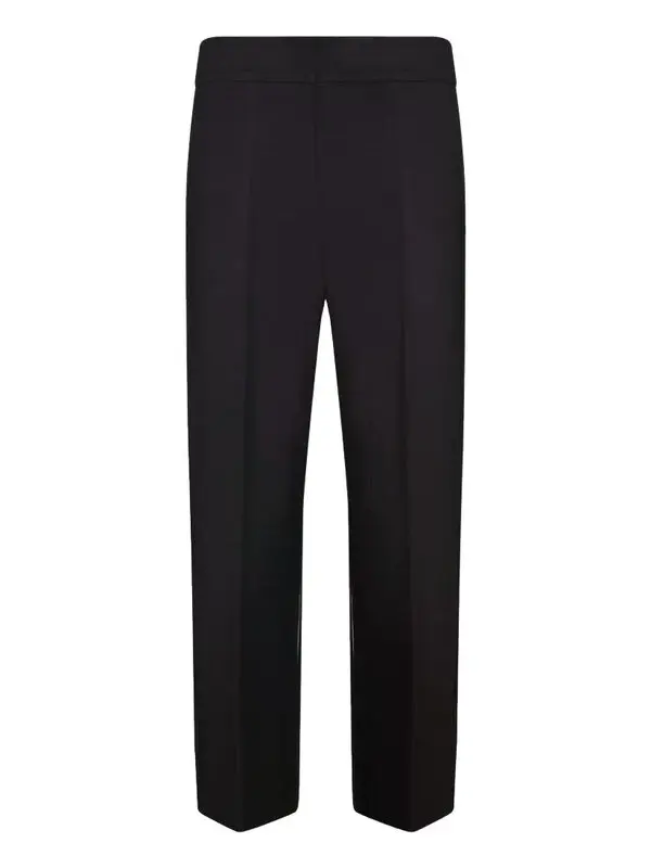 BLANCA VITA Pressed-crease Straight-leg Trousers - Black