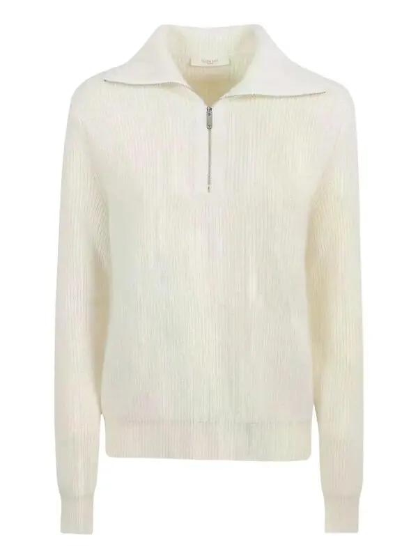 ZANONE Ribbed-knit Quarter-zip Sweater - Neutrals