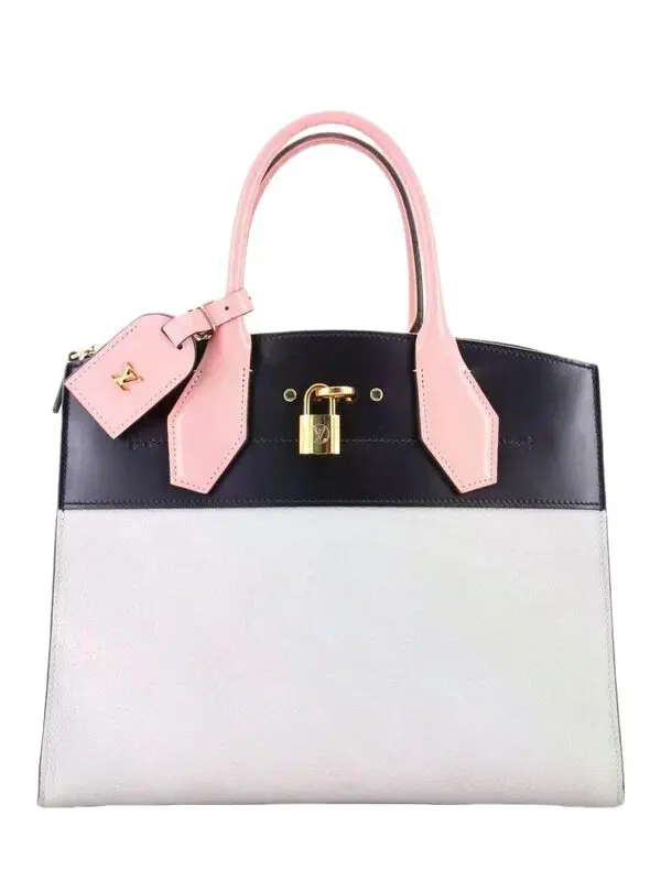 LOUIS VUITTON City Steamer Handbag Leather Mm Tote Bag - Grey