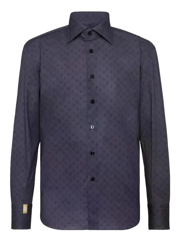BILLIONAIRE Gold Cut Logo-print Shirt - Grey