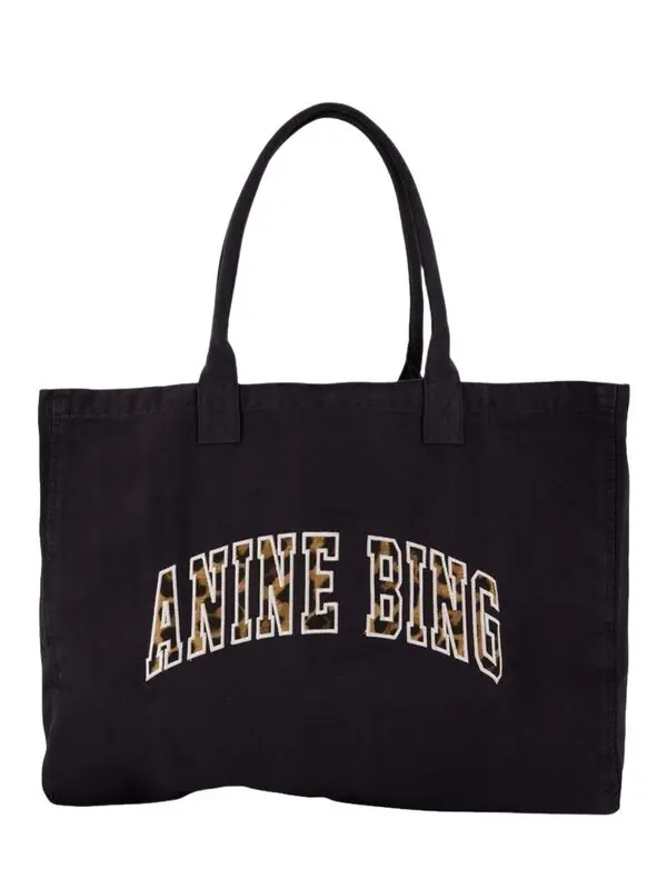 ANINE BING Leo Canvas Tote - Washed Black