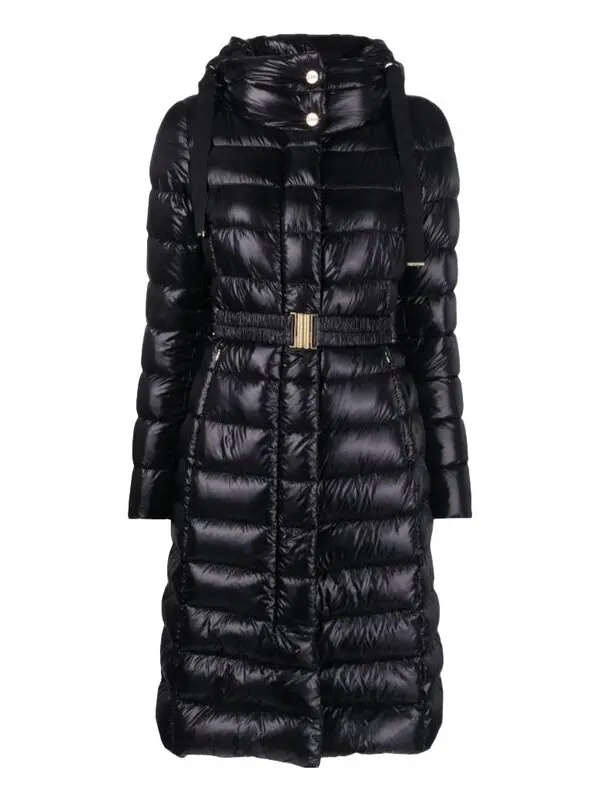 Herno Quilted Hooded Puffer Coat - Black
