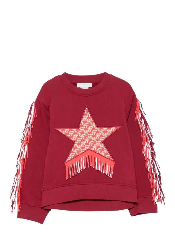 Stella McCartney Fringe-detail Star-patch Sweater - Red