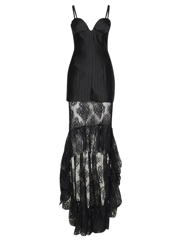 Giuseppe Di Morabito Lace Bustier Maxi Dress - Black