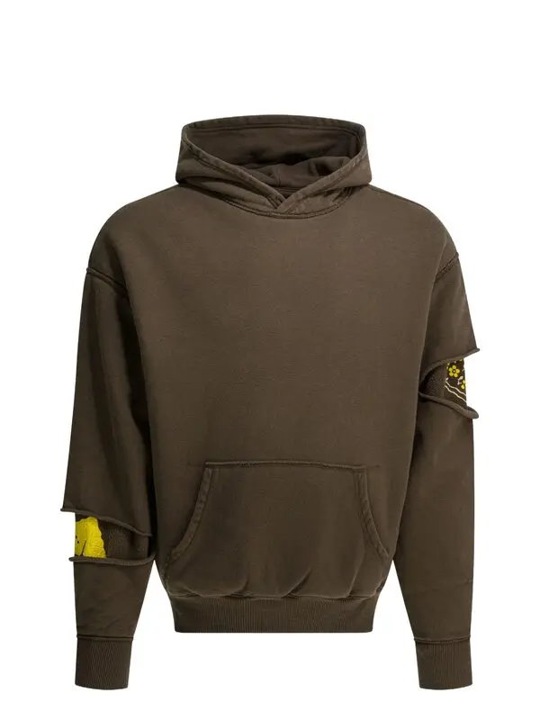 Kapital Cut Out Detail Hoodie - Brown
