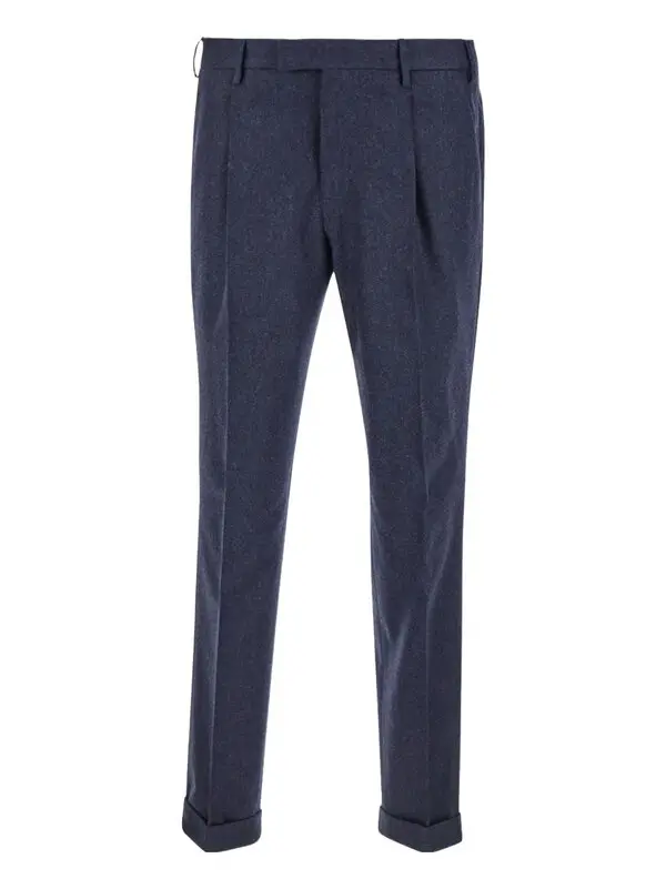 PT TORINO Mid-rise Pleated Trousers - Blue