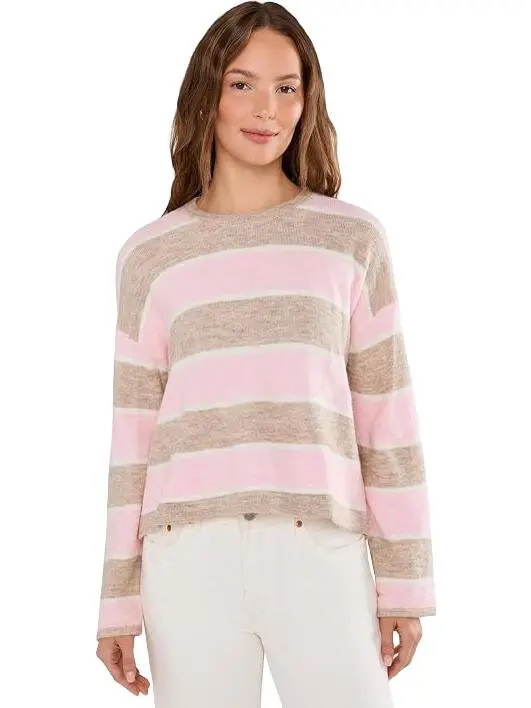 Vince Camuto Striped Crew Neck Clothing - Malted