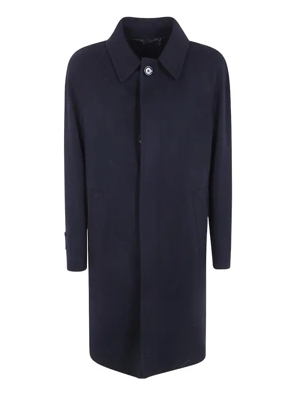 LARDINI Long-sleeved Long Coat - Black