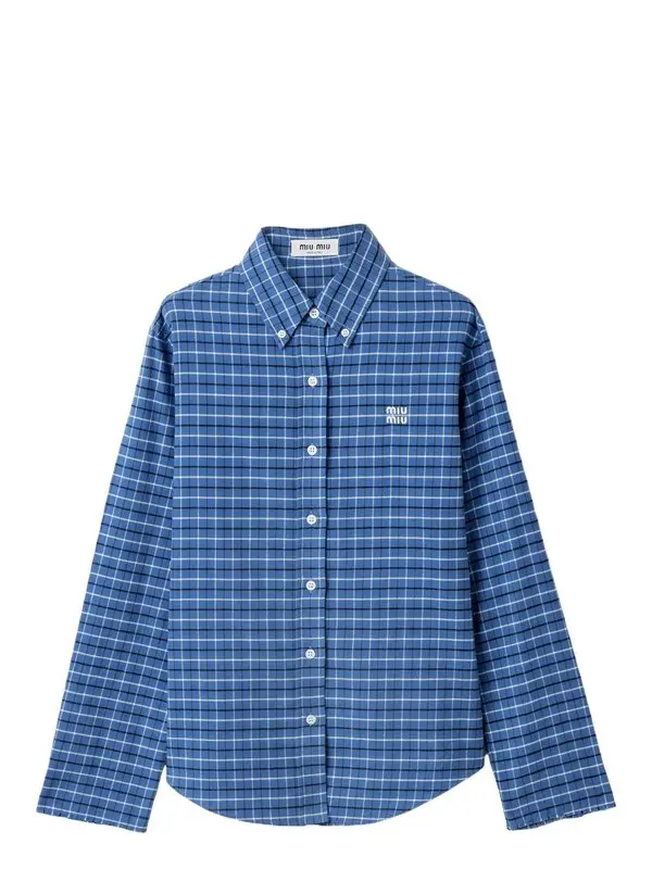 Miu Miu Flannel Shirt - Uniform Blue