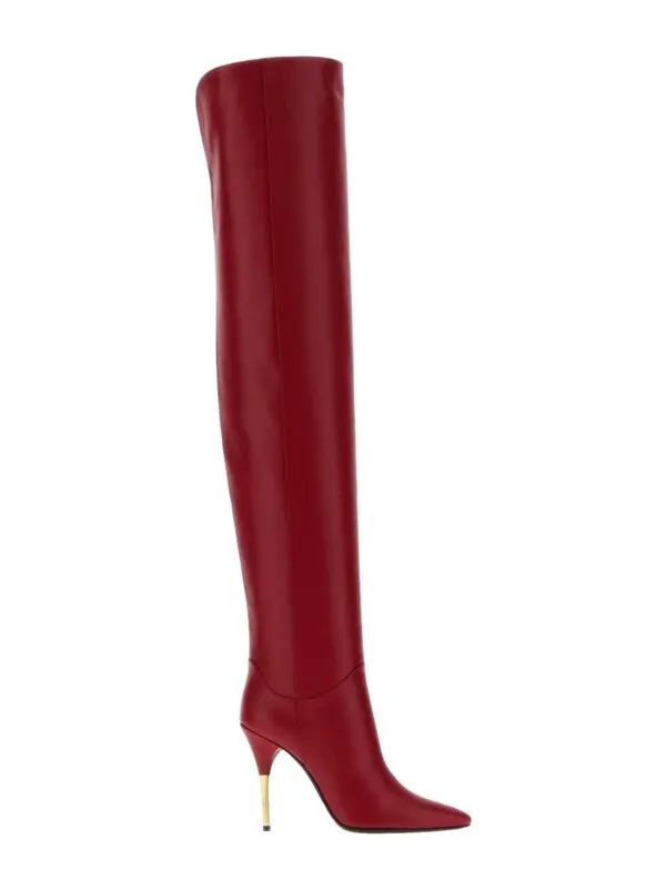 Valentino Garavani Pointed-toe Over-the-knee Boots - Red