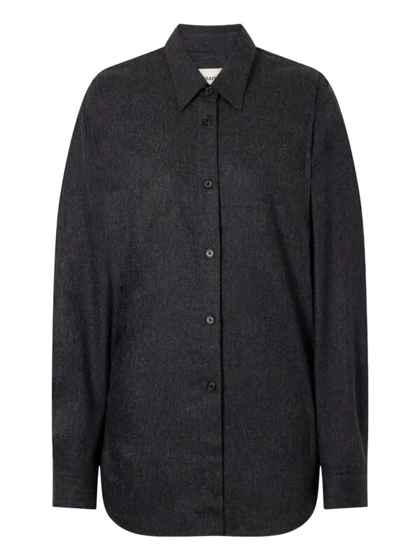 Khaite Goya Wool-blend Flannel Shirt - Black