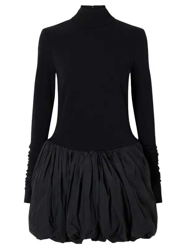 Magda Butrym Puff-skirt High-neck Mini Dress - Black