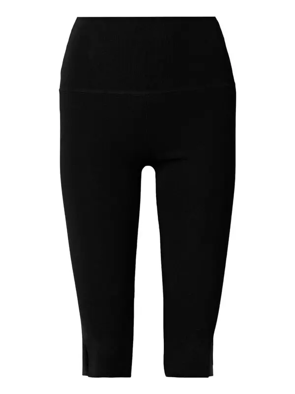 Staud Santino Cropped Knitted Leggings - Black