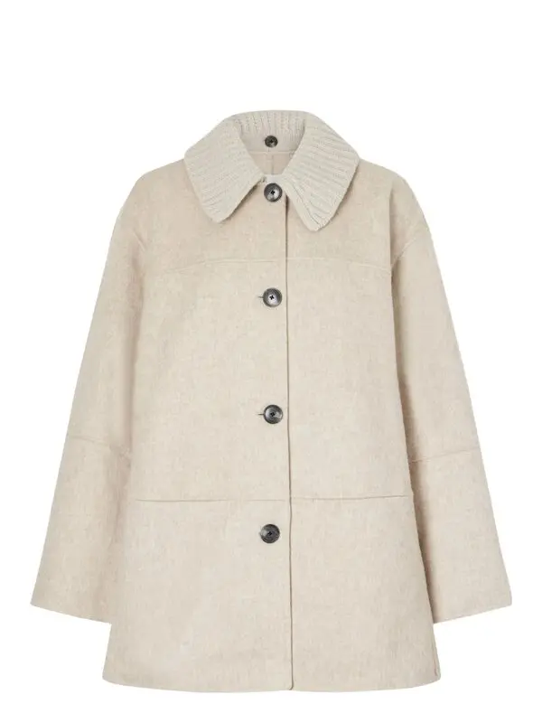Proenza Schouler Lisa Paneled Rib-trimmed Wool-blend Jacket - White