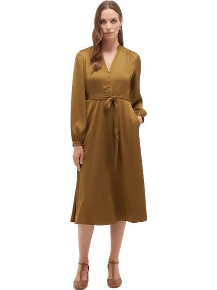 HOBBS LONDON Katia Belted Midi Dress - Khakigreen