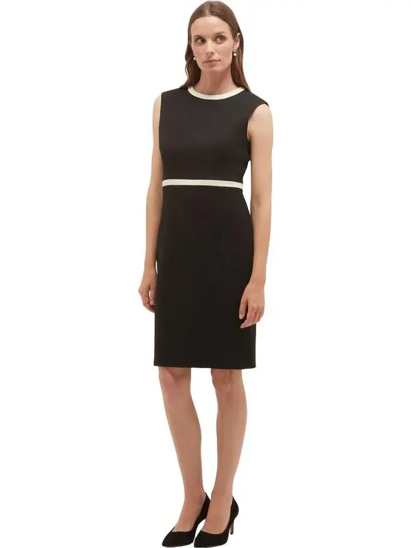 HOBBS LONDON Rosalind Contrast Sleeveless Dress - Blackivory