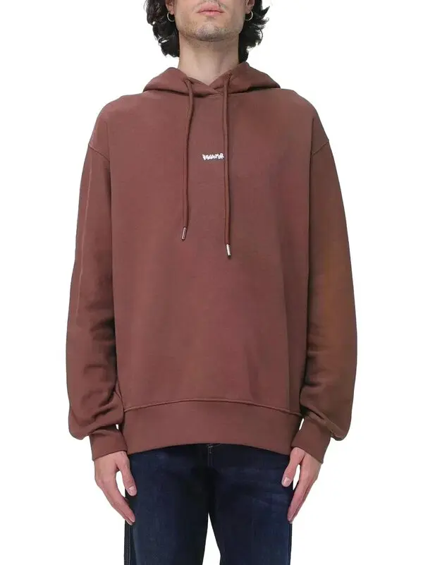 DISCLAIMER Graffiti-print Logo-embroidered Hoodie - Brown