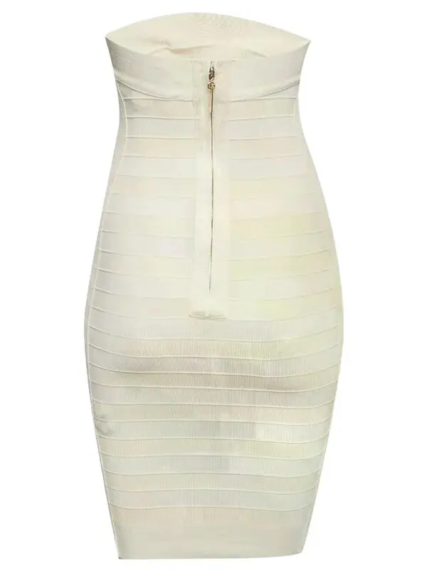 Elisabetta Franchi Strapless Striped Mini Dress - Neutrals
