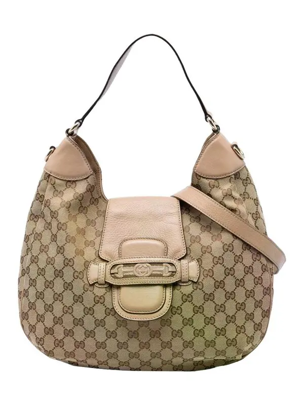 Gucci 2016-2026 Gg Canvas Dressage Hobo Satchel - Neutrals