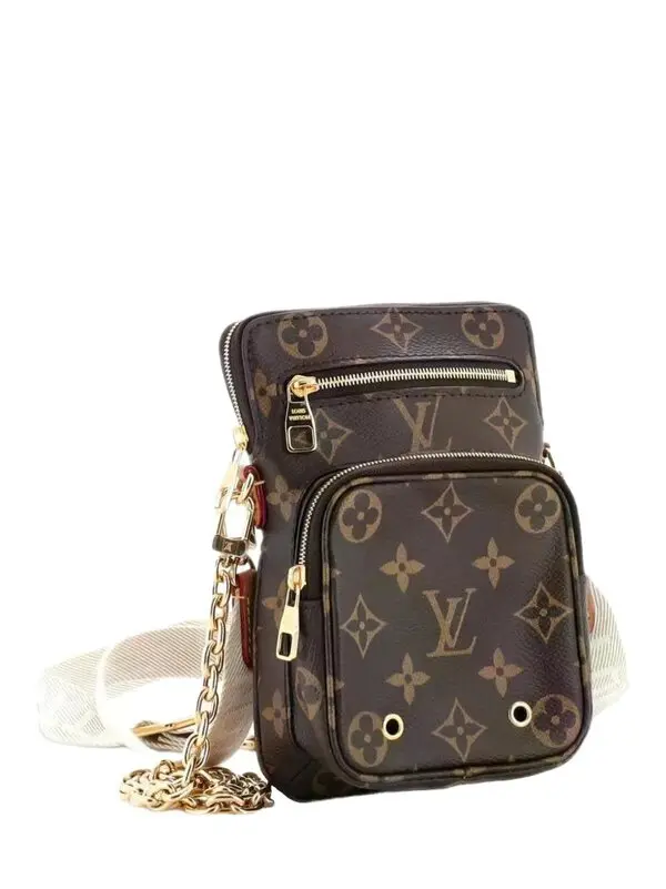 LOUIS VUITTON Utility Phone Sleeve Bag Monogram Canvas Crossbody Bag - Brown