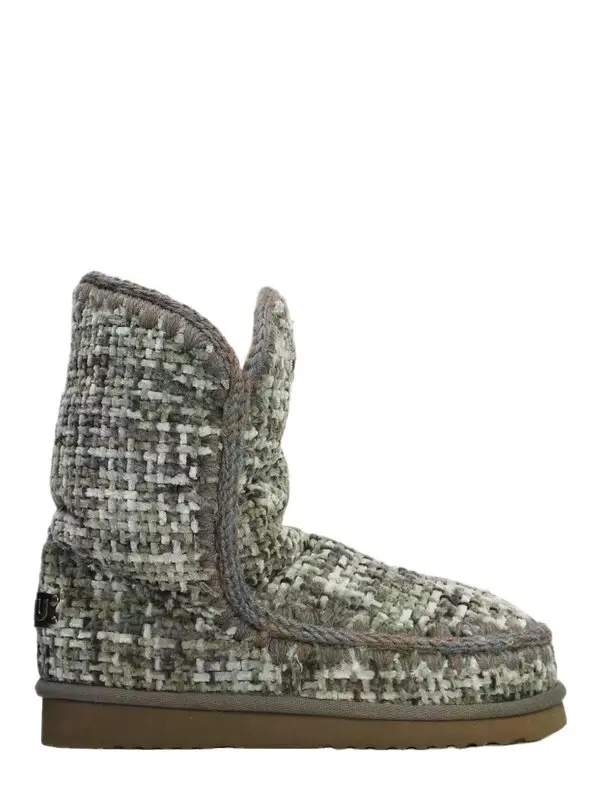 Mou Eskimo 24 Crochet-trim Boots - Grey