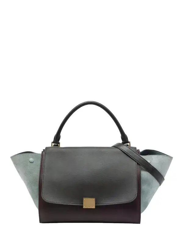Celine 2013 Medium Tricolor Leather Trapeze Satchel - Multicolour