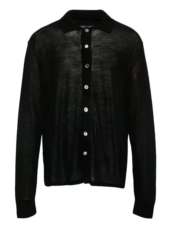 Our Legacy Fall Cardigan Black Superfine Merino - Blue