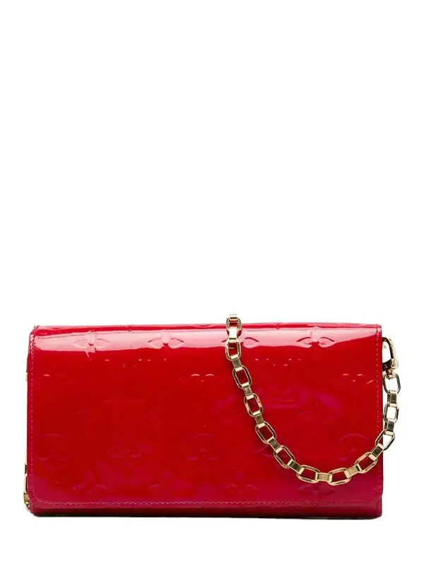 LOUIS VUITTON 2014 Monogram Vernis Chain Wallet Shoulder Bag - Red