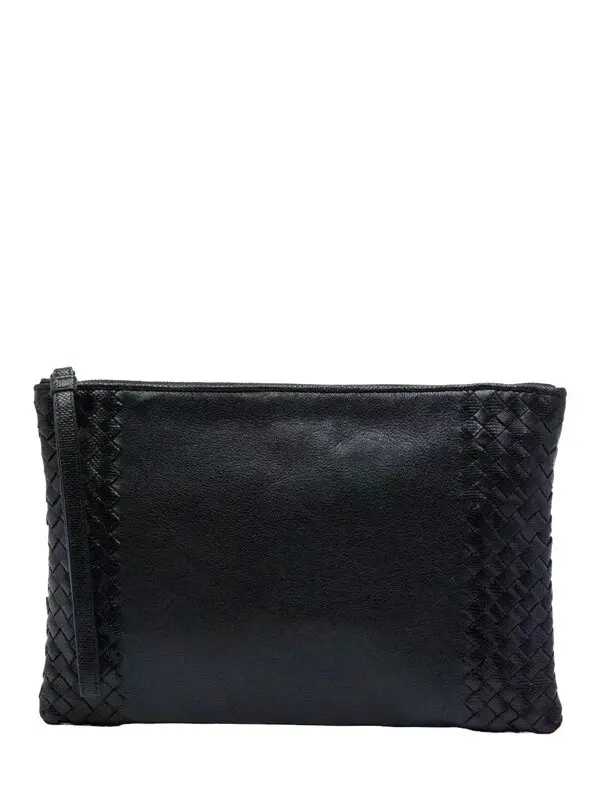 Bottega Veneta 2012-2026 Intrecciato Trimmed Nappa Clutch Bag - Black