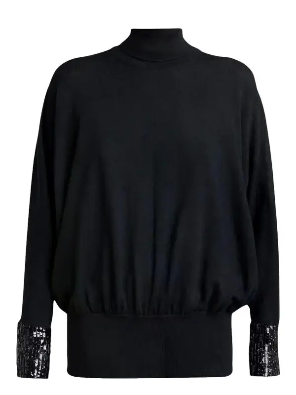 Valentino Garavani Sequin-embellished Roll-neck Sweater - Black