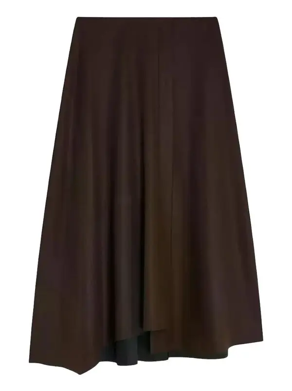 Liviana Conti Avaline Asymmetric Cashmere Maxi Skirt - Brown