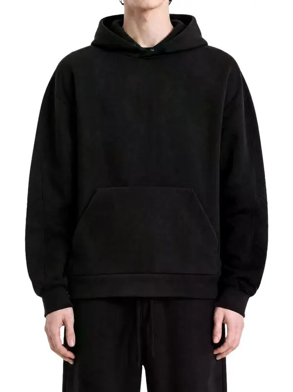 Hugo Boss X Porsche Suede-effect Pouch-pocket Hoodie - Black