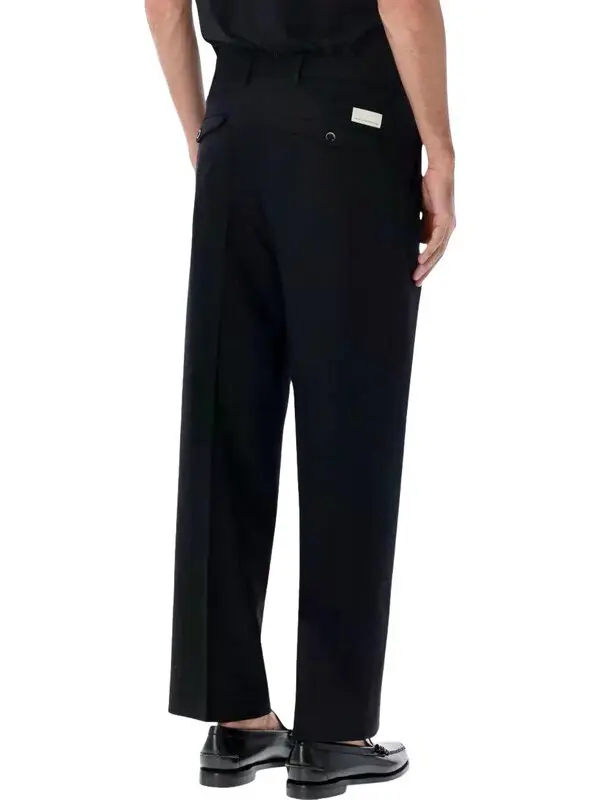 NINE:INTHE:MORNING Logo-patch Straight-leg Trousers - Black